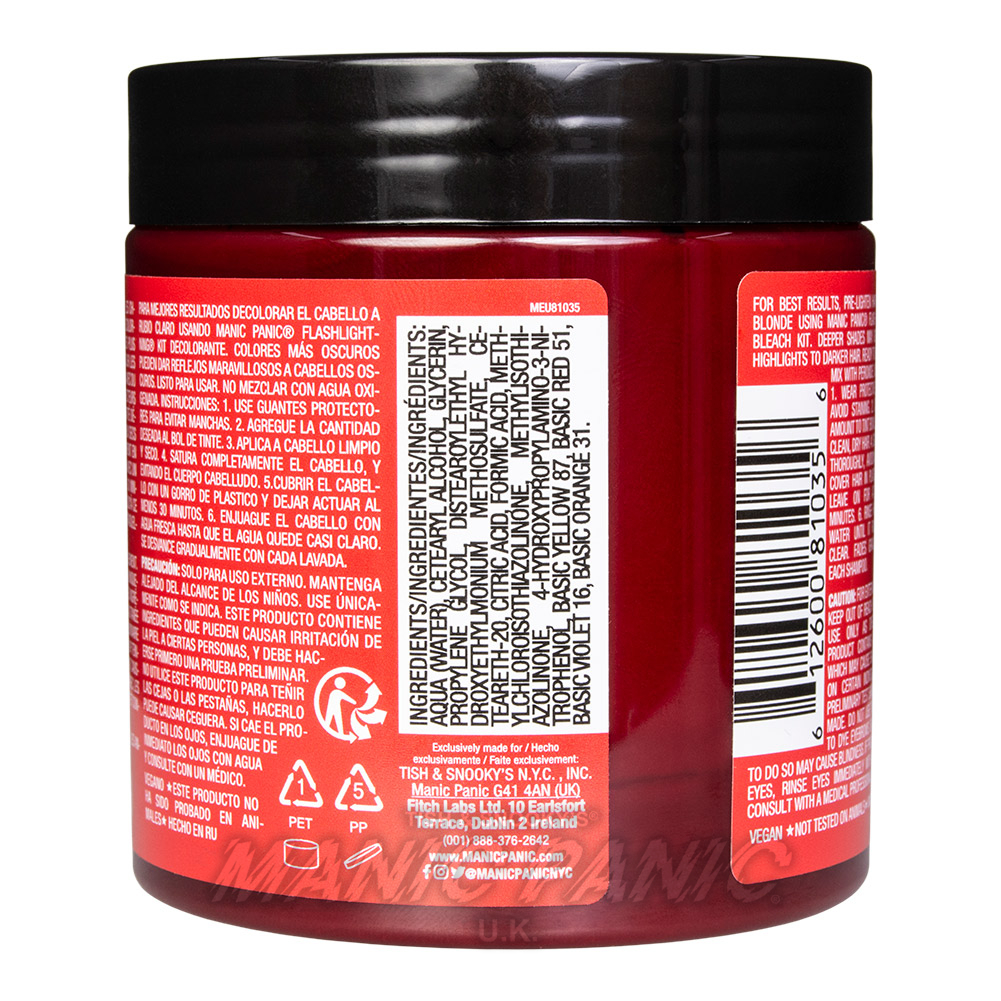 Rock 'N' Roll Red High Voltage Classic Hair Dye 237ml | Manic Panic UK