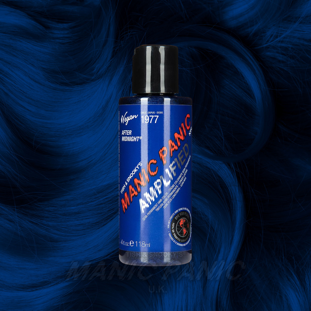 After Midnight Blue Amplified Hair Colour Dye Manic Panic UK
